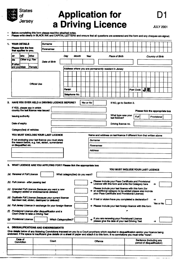 Car and Light Van Licence - Jersey Road Safety Hub